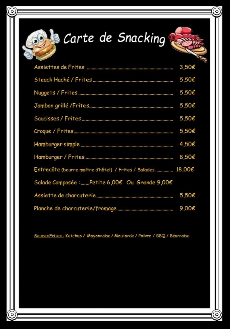 Carte-de-snacking | BOWLING BRESSE LOISIRS